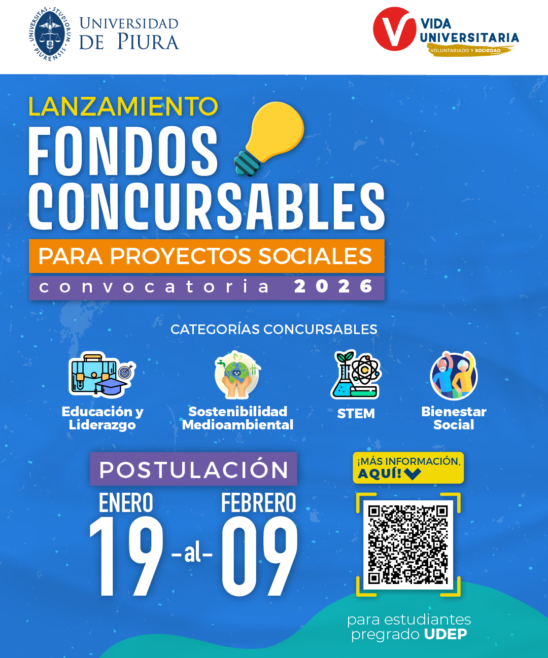 Fondos Concursables financiados por UDEP - Vida Universitaria